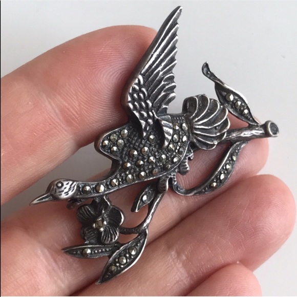 Vintage | Jewelry | Antique Bird Silver Brooch 94s Vintage Pin 925 ...